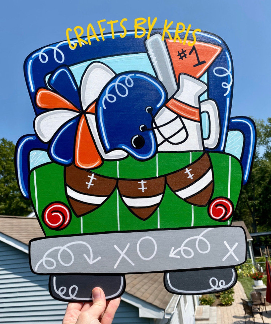 Football Door Hanger, Fall Football Door Hanger, Football Team Sign ...