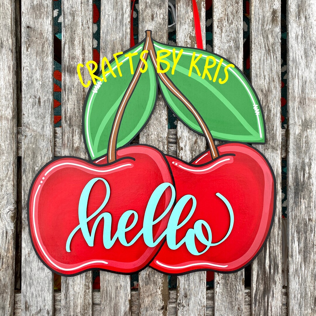 Cherry Door Hanger, Summer Fruit Door Hanger, Kitchen Decoration, Fruit ...