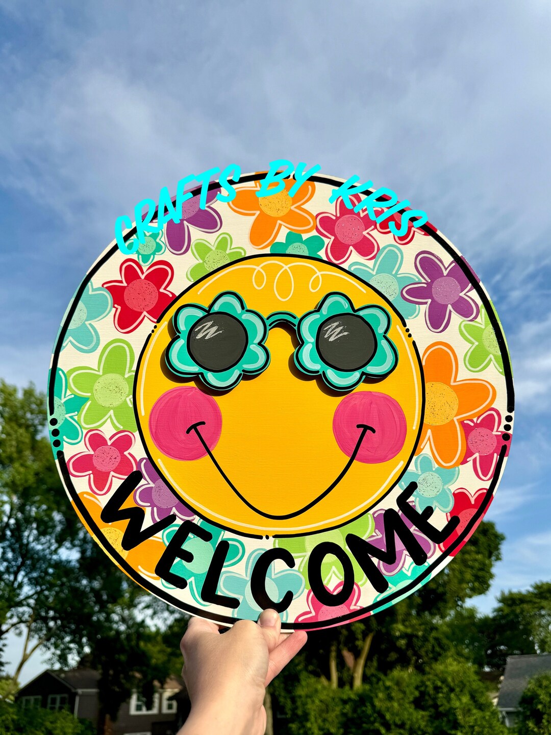 Smile Door Hanger, Flower Door Hanger, Classroom Decor, Teacher Sign ...