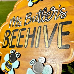 Welcome to Our Hive, Bumblebee Decor, Bee Hive Door Hanger, Spring ...
