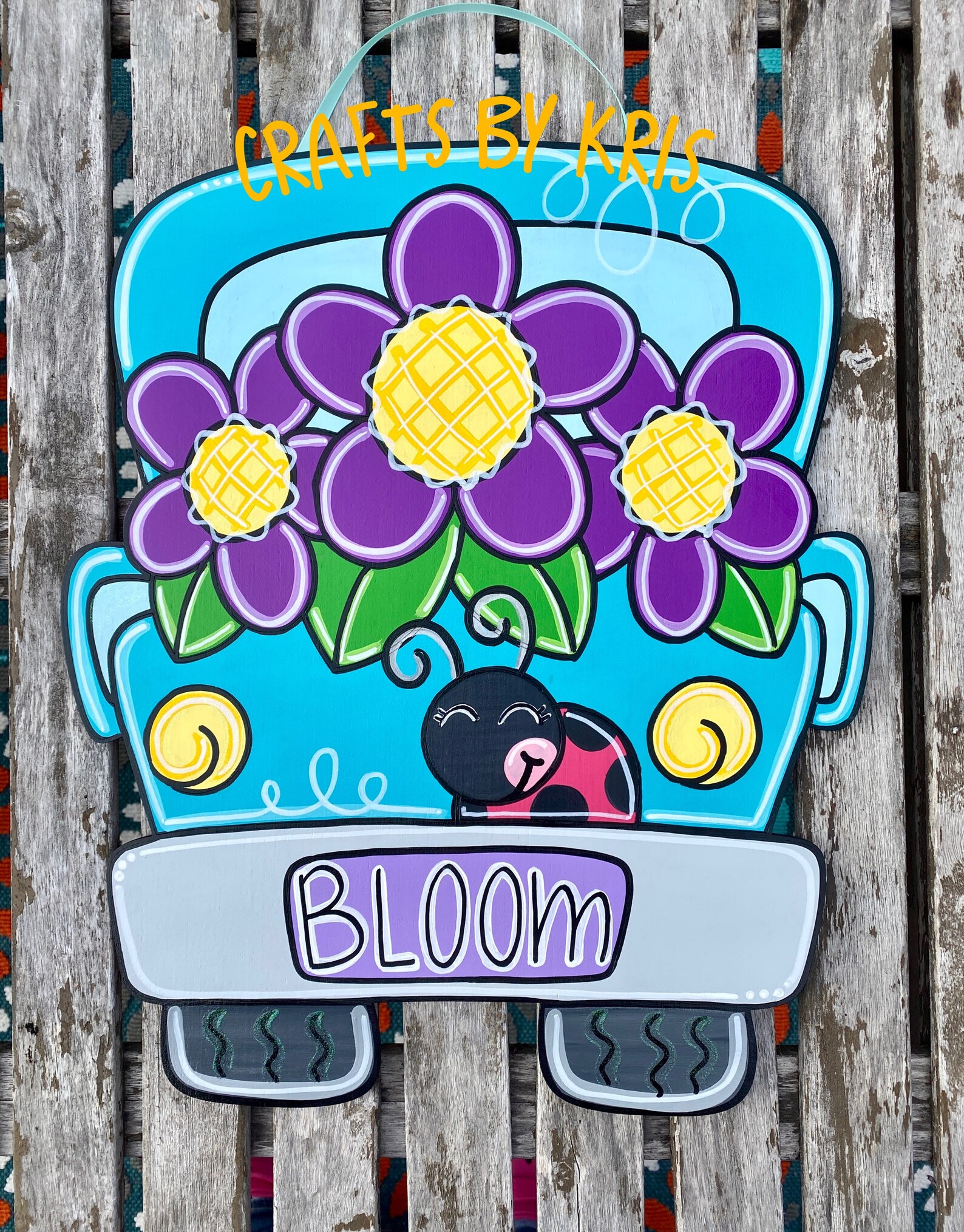 READY TO SHIP Spring Flower Truck Door Hanger Sign Welcome - Etsy