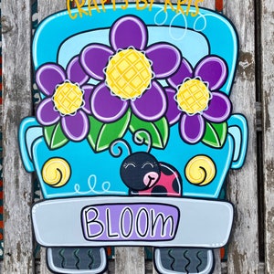 READY TO SHIP Spring Flower Truck Door Hanger Sign Welcome - Etsy