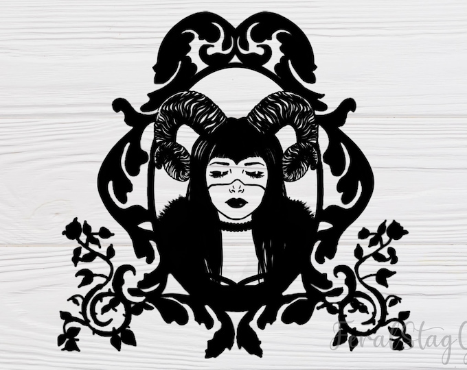 Goth Girl SVG / Antlers SVG / Girl SVG / Gothic Svg / Fantasy Svg / Pdf ...