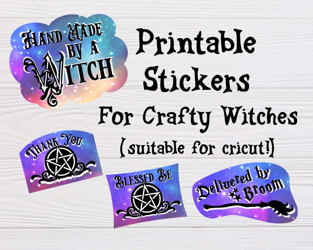 Witch Printable Stickers Bundle for Cricut / Digital Download PNG ...