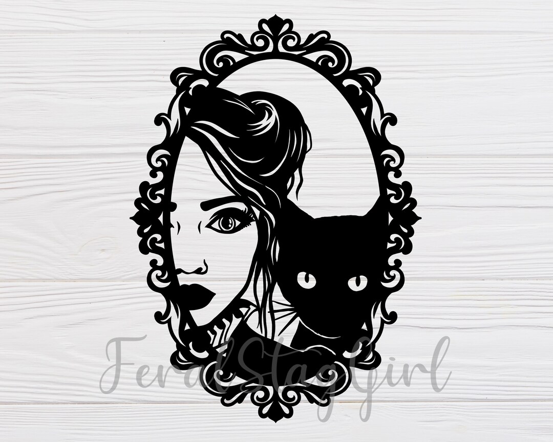 Cat SVG / Cat Lover SVG / Gothic SVG / Gothic Girl Pdf / Cricut Cutting ...