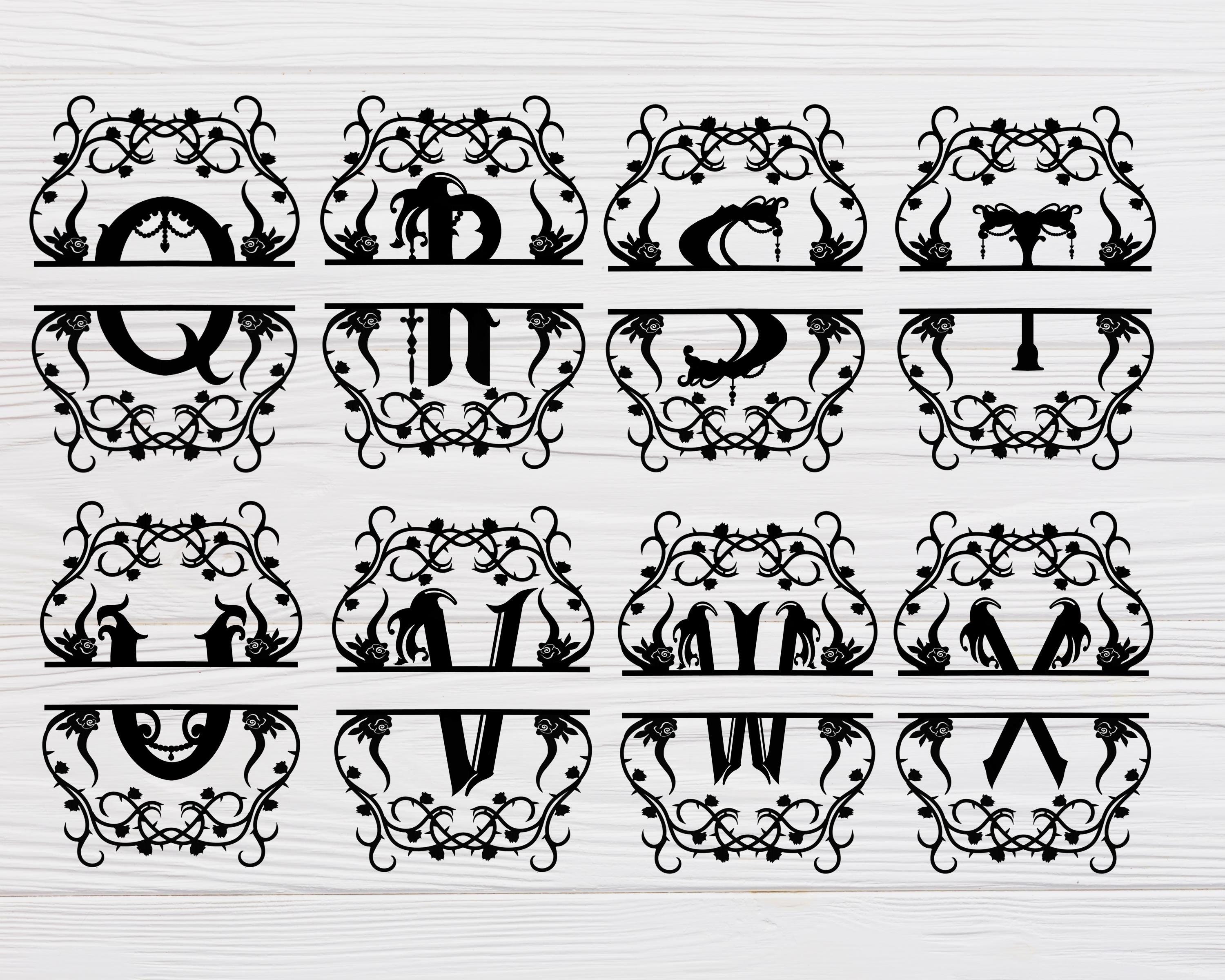 Split Letter Monogram SVG / Monogram Bundle SVG / Alphabet SVG | Etsy