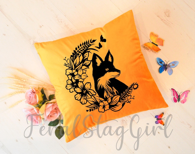 Fox SVG / Floral SVG / Forest Animal SVG / Cricut Cutting File - Etsy
