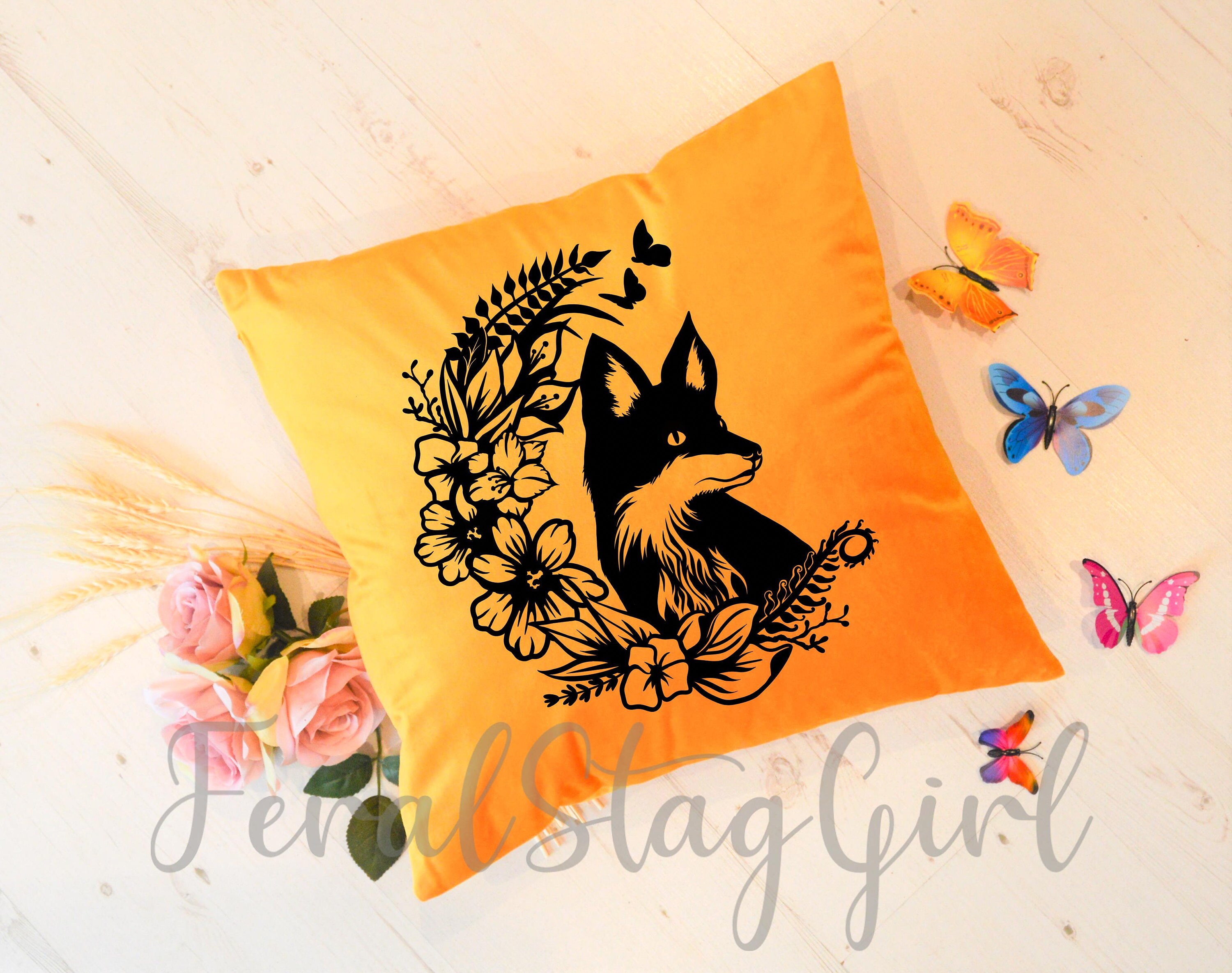 Fox SVG / Floral SVG / Forest Animal SVG / Cricut Cutting File - Etsy