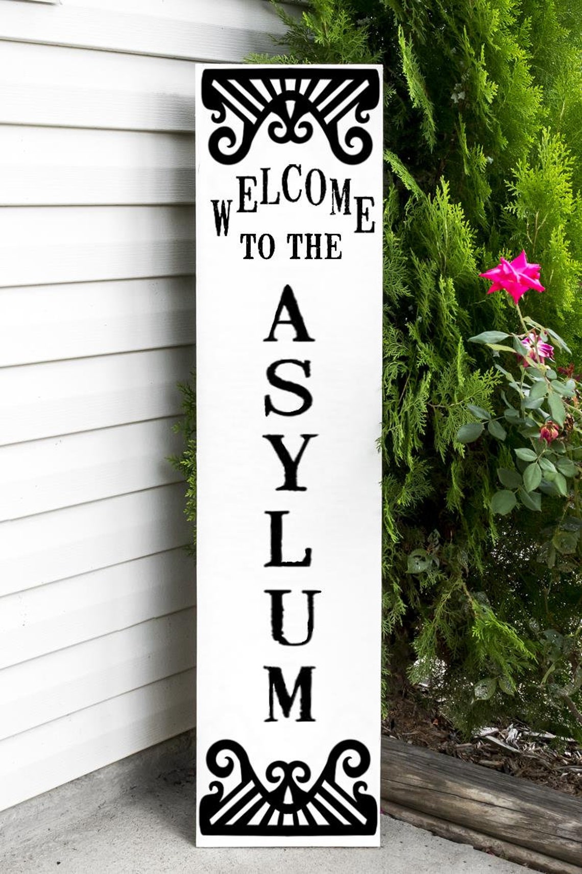 Matching Asylum Vertical Sign and Mat SVG / Halloween Svg / - Etsy