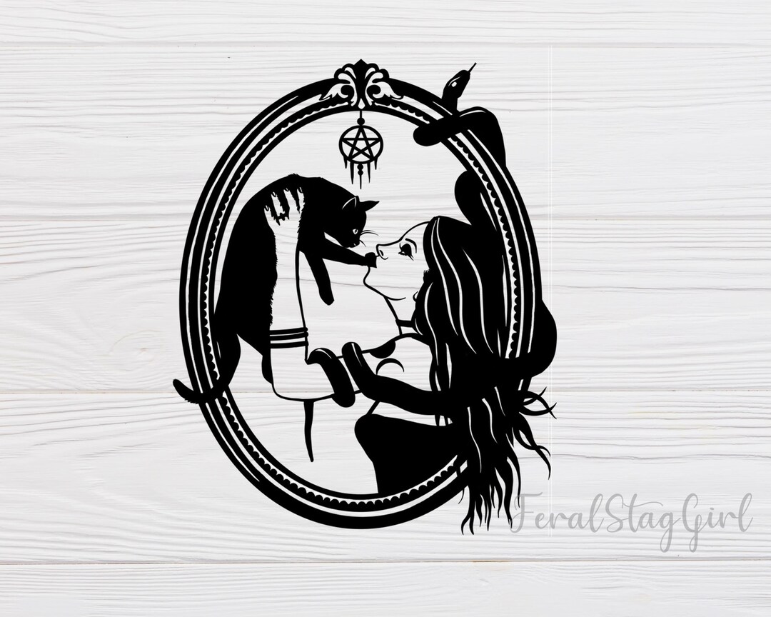 Witch Svg / Cat Svg / Pagan Svg / Gothic Svg / Wicca Svg / Pdf / Cricut ...