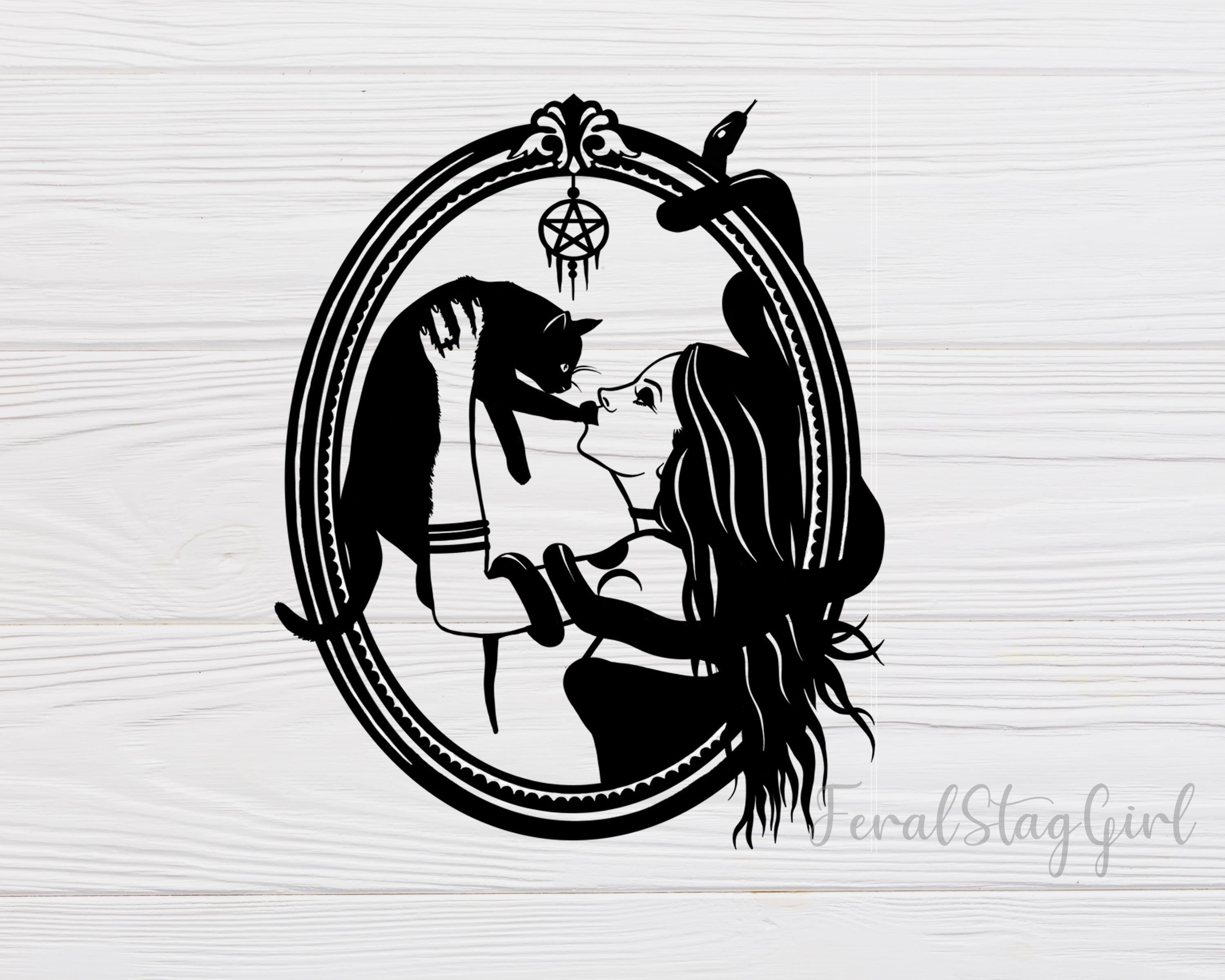 Witch Svg / Cat Svg / Pagan Svg / Gothic Svg / Wicca Svg / Pdf / Cricut ...