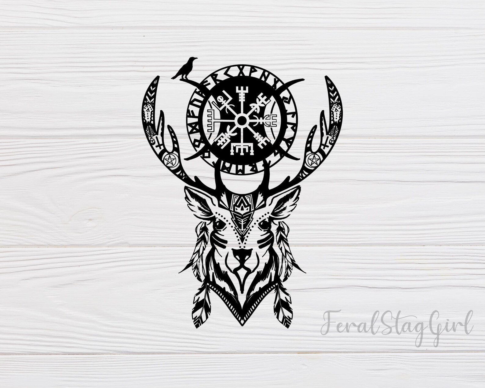 Stag SVG / Viking SVG / Antlers SVG / Viking Compass Svg - Etsy UK