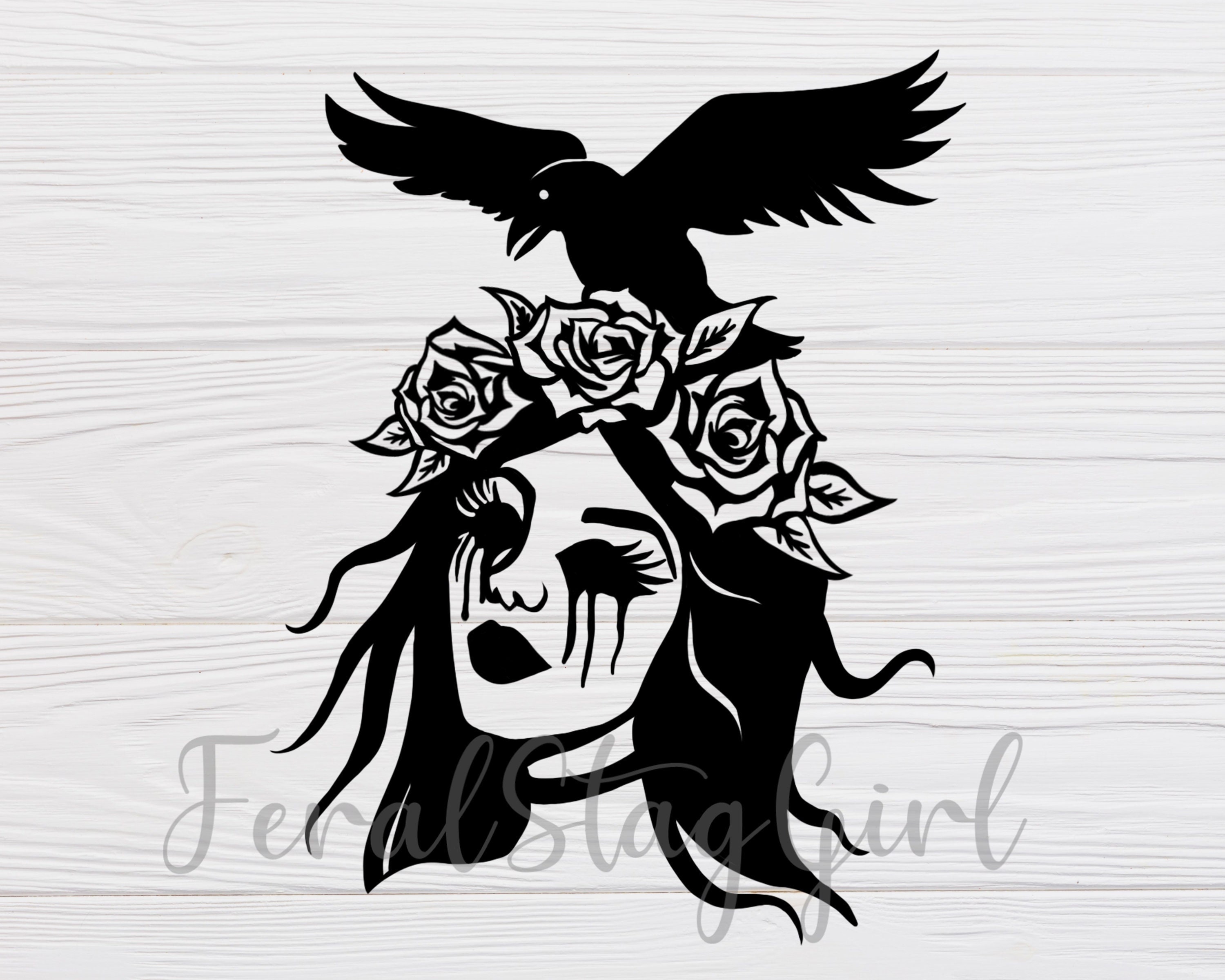 Raven Girl SVG / Gothic SVG / Gothic Girl SVG / Pdf / Cricut Cutting ...