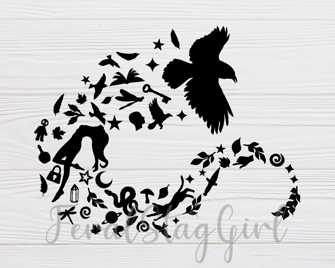 Witchy SVG / Raven SVG / Flock of Birds SVG / Gothic Svg / Pdf / Png ...