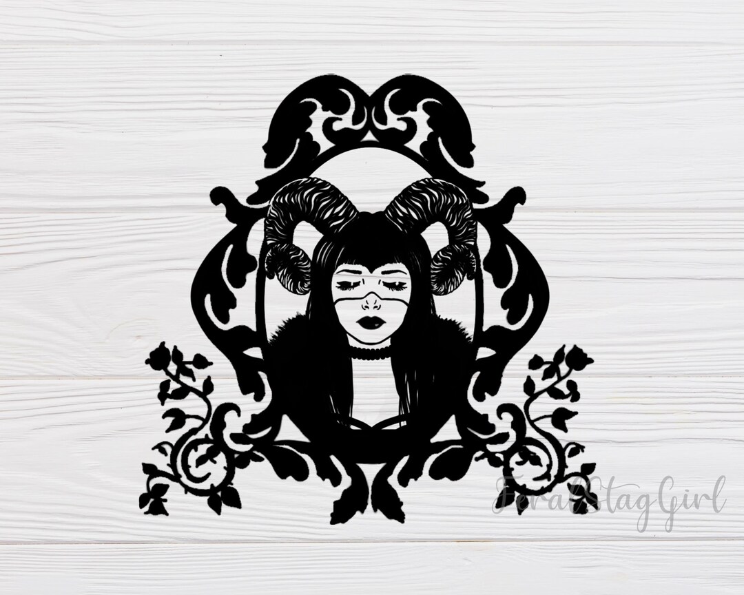 Goth Girl SVG / Antlers SVG / Girl SVG / Gothic Svg / Fantasy Svg / Pdf ...