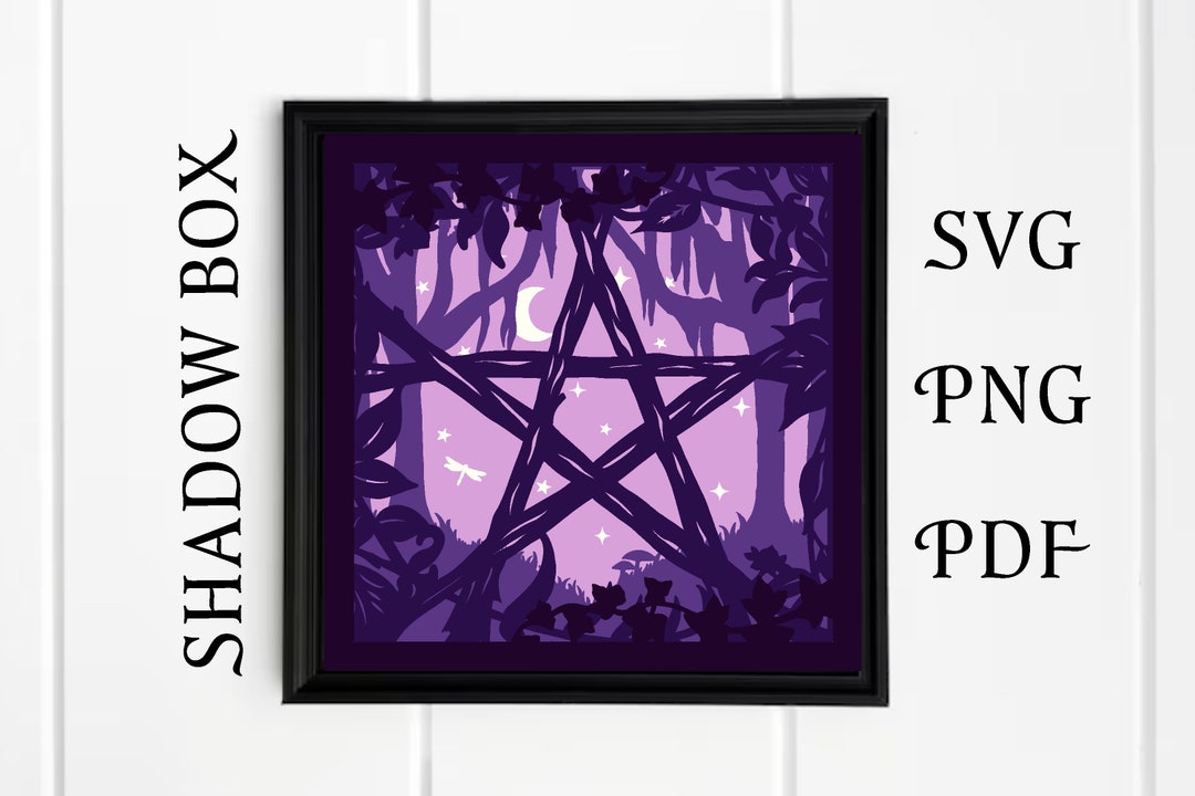 Pentagram Shadow Box SVG Digital Download / Witchy 3d Layered SVG / PDF ...