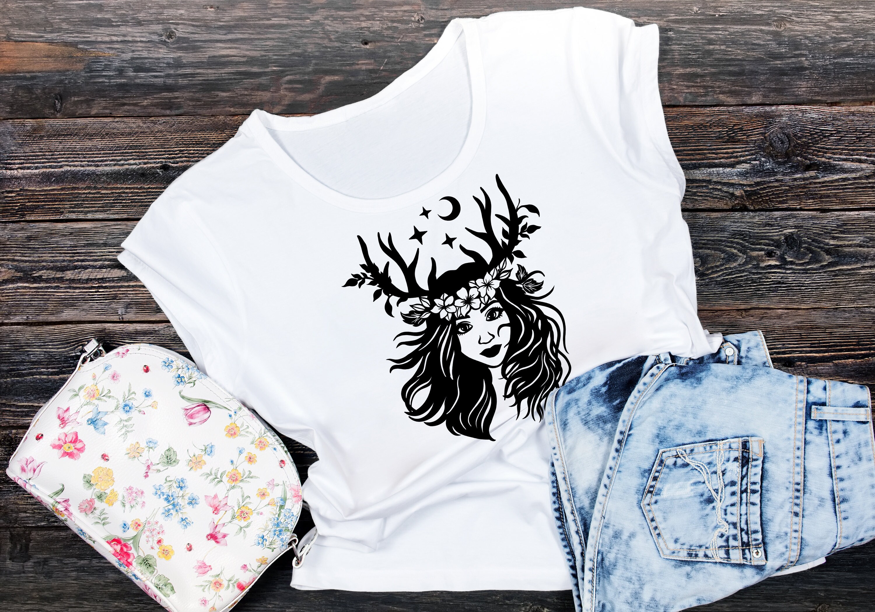 Fall / Autumn Antler Girl SVG / Magical SVG / Nature SVG / - Etsy