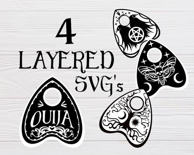 Layered Ouija Planchette SVG Bundle / Gothic SVG Bundle / - Etsy