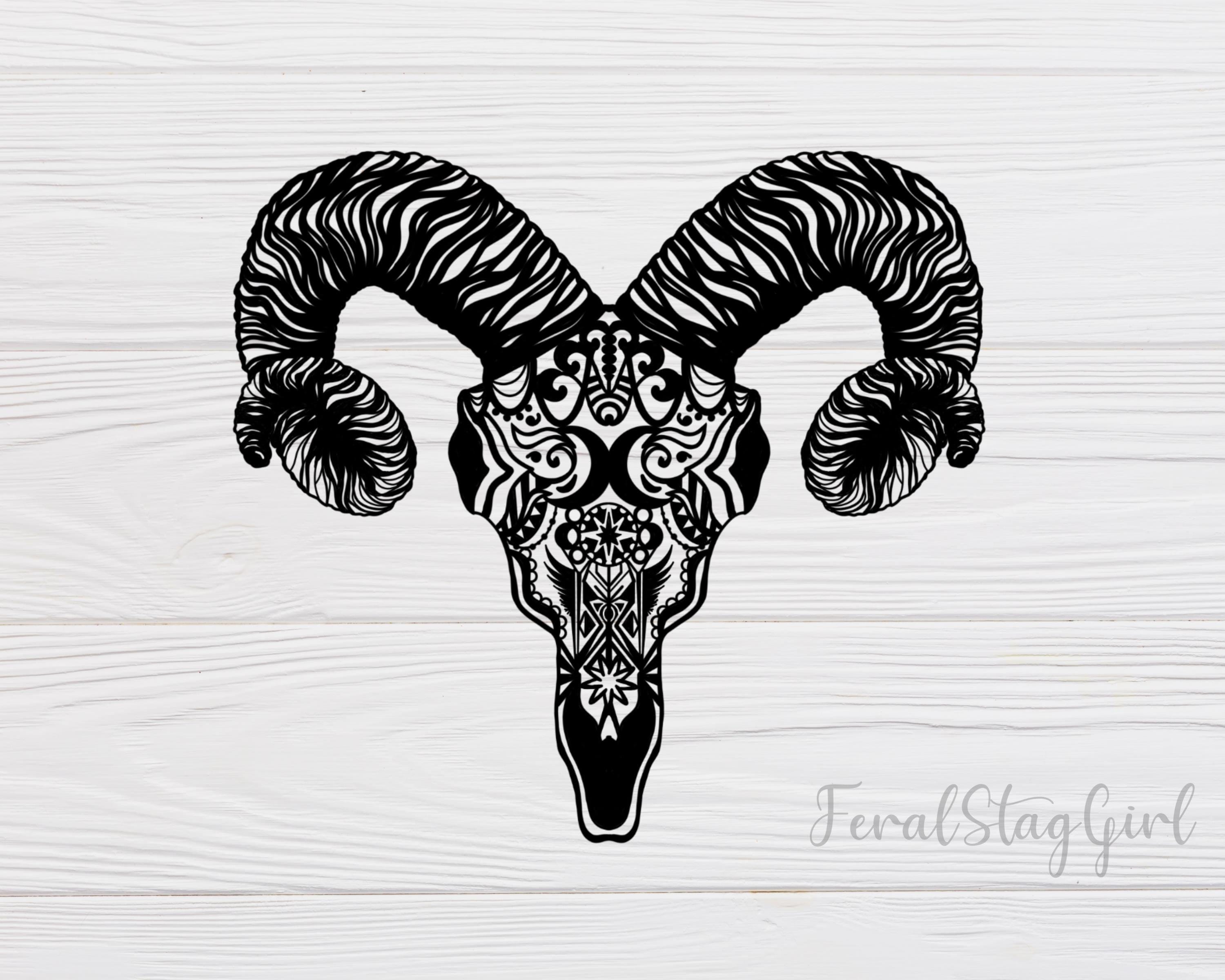 Ram Mandala SVG / Mandala Animal Svg / Mandala Svg / Antlers - Etsy