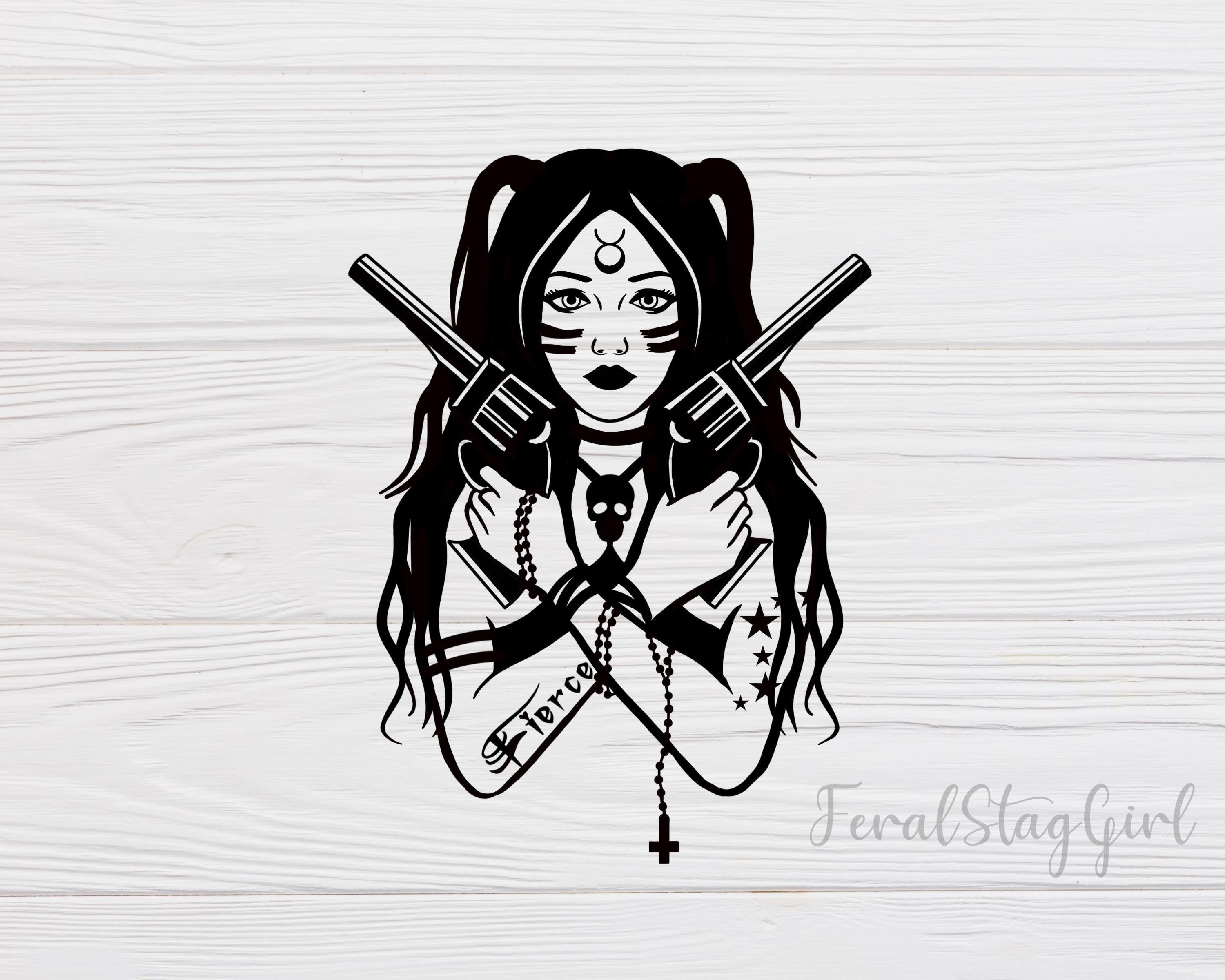 Guns SVG / Bad Girl SVG / Warrior Svg / Crazy Girl Svg / - Etsy Canada