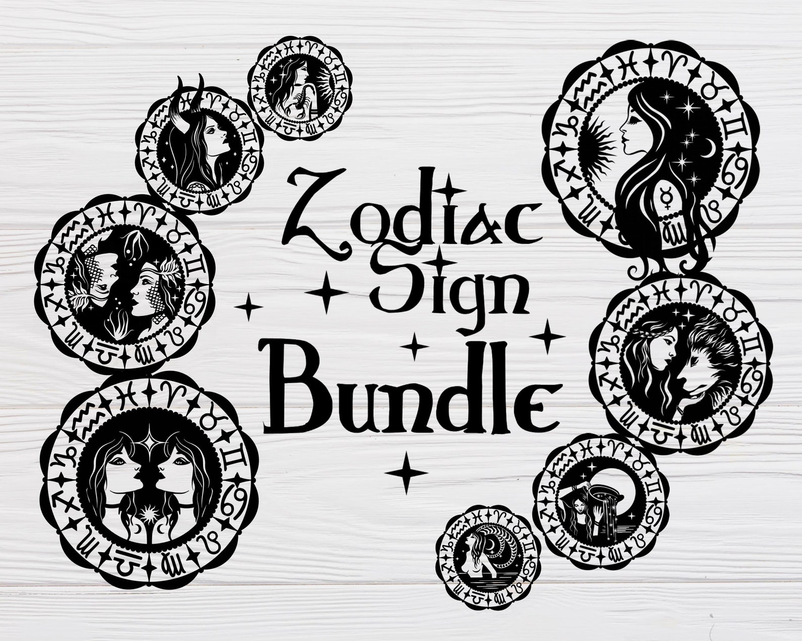 Star Sign SVG Bundle / Astrology SVG Bundle / Zodiac Sign Svg Bundle ...