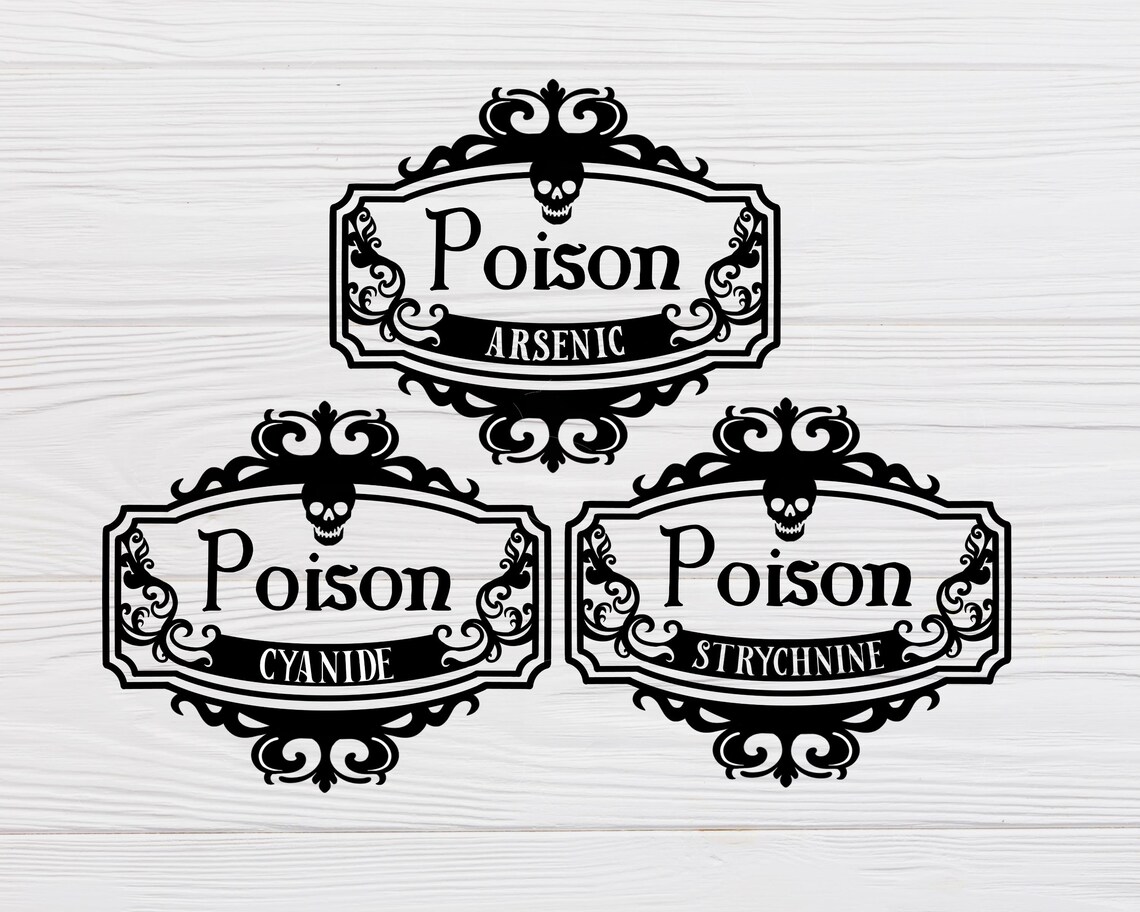 3 X Poison Jar Label Svg's / Label SVG Bundle / Victorian - Etsy
