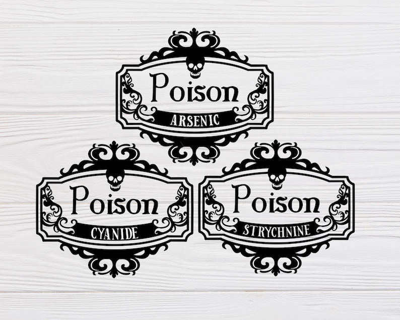 3 X Poison Jar Label Svg's / Label SVG Bundle / Victorian - Etsy UK