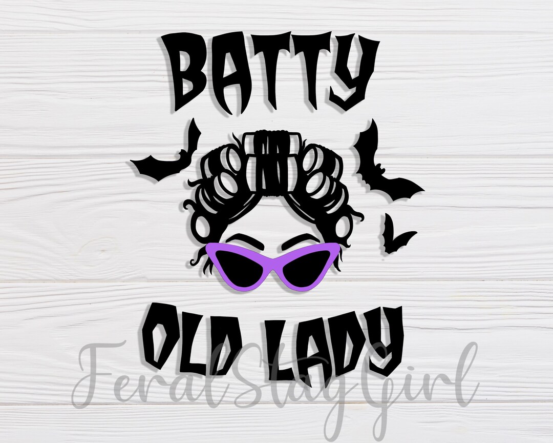 Batty Old Lady SVG / Gothic SVG / Mothers Day SVG / Pdf / Png / Cricut ...