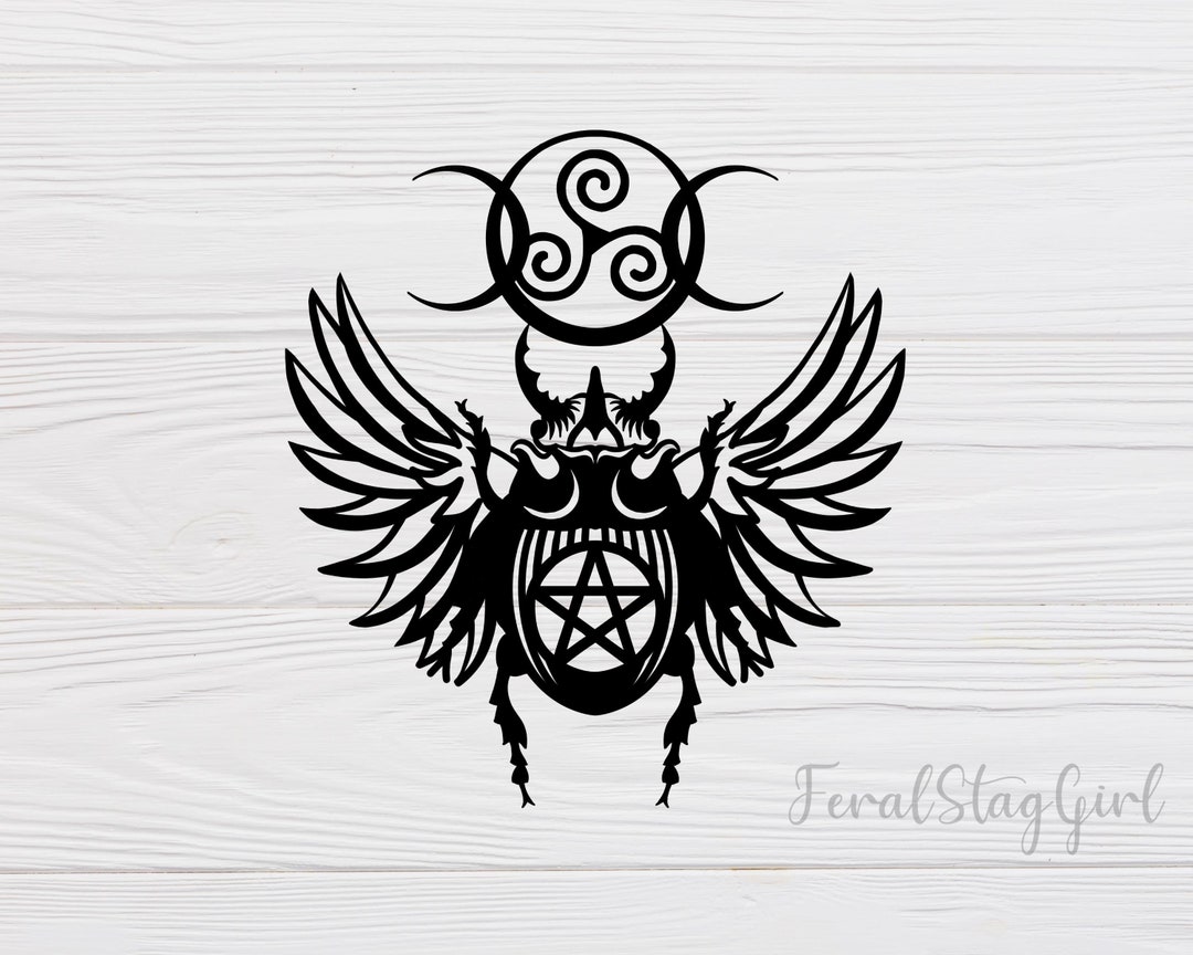 Scarab Beetle SVG / Pagan Symbols SVG / Wicca Svg / Gothic SVG / Pdf ...