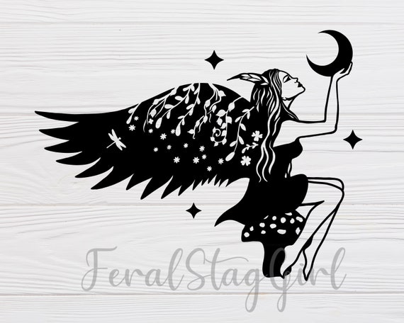 Angel SVG / Moon SVG / Witch SVG / Gothic Svg / Fairy Svg / - Etsy Norway