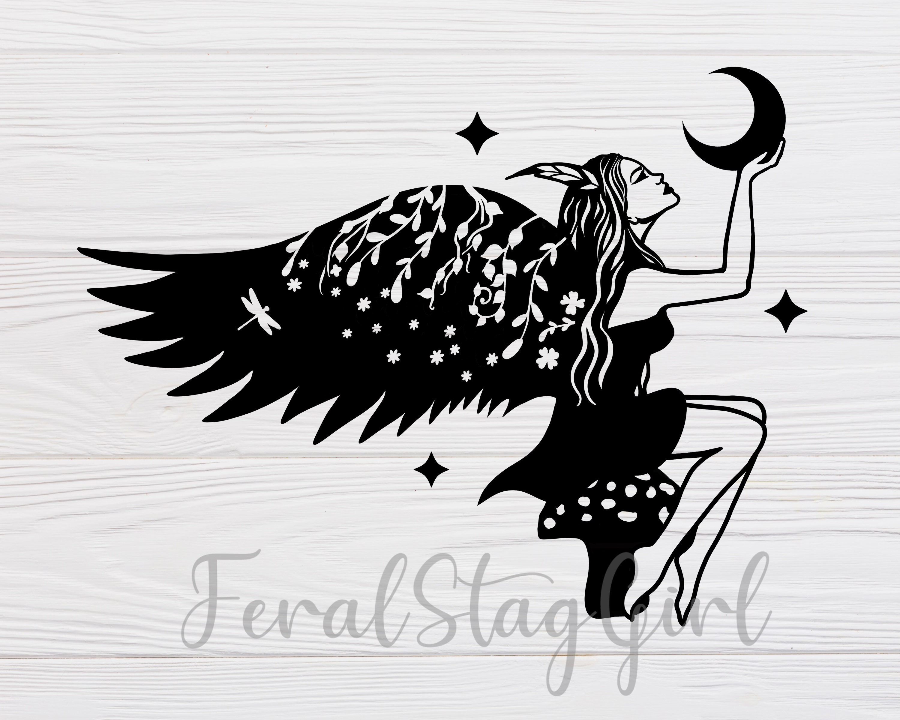 Angel SVG / Moon SVG / Witch SVG / Gothic Svg / Fairy Svg / - Etsy
