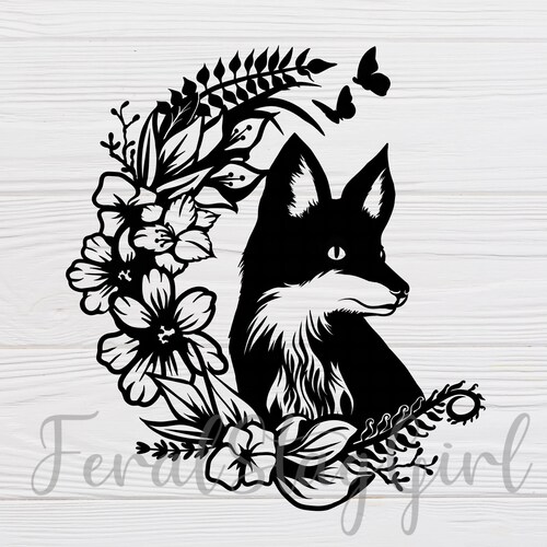 Fox SVG / Floral SVG / Forest Animal SVG / Cricut Cutting File - Etsy