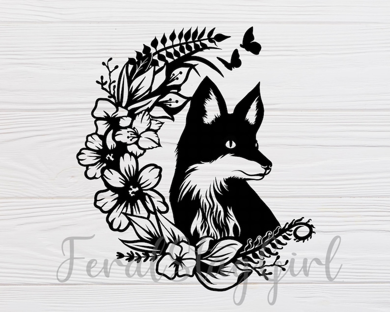 Fox SVG / Floral SVG / Forest Animal SVG / Cricut Cutting File - Etsy