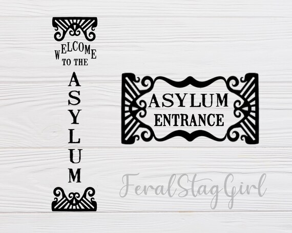 Matching Asylum Vertical Sign and Mat SVG / Halloween Svg / - Etsy