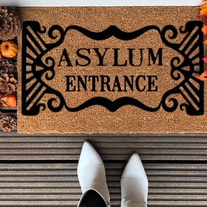 Matching Asylum Vertical Sign and Mat SVG / Halloween Svg / Welcome SVG ...
