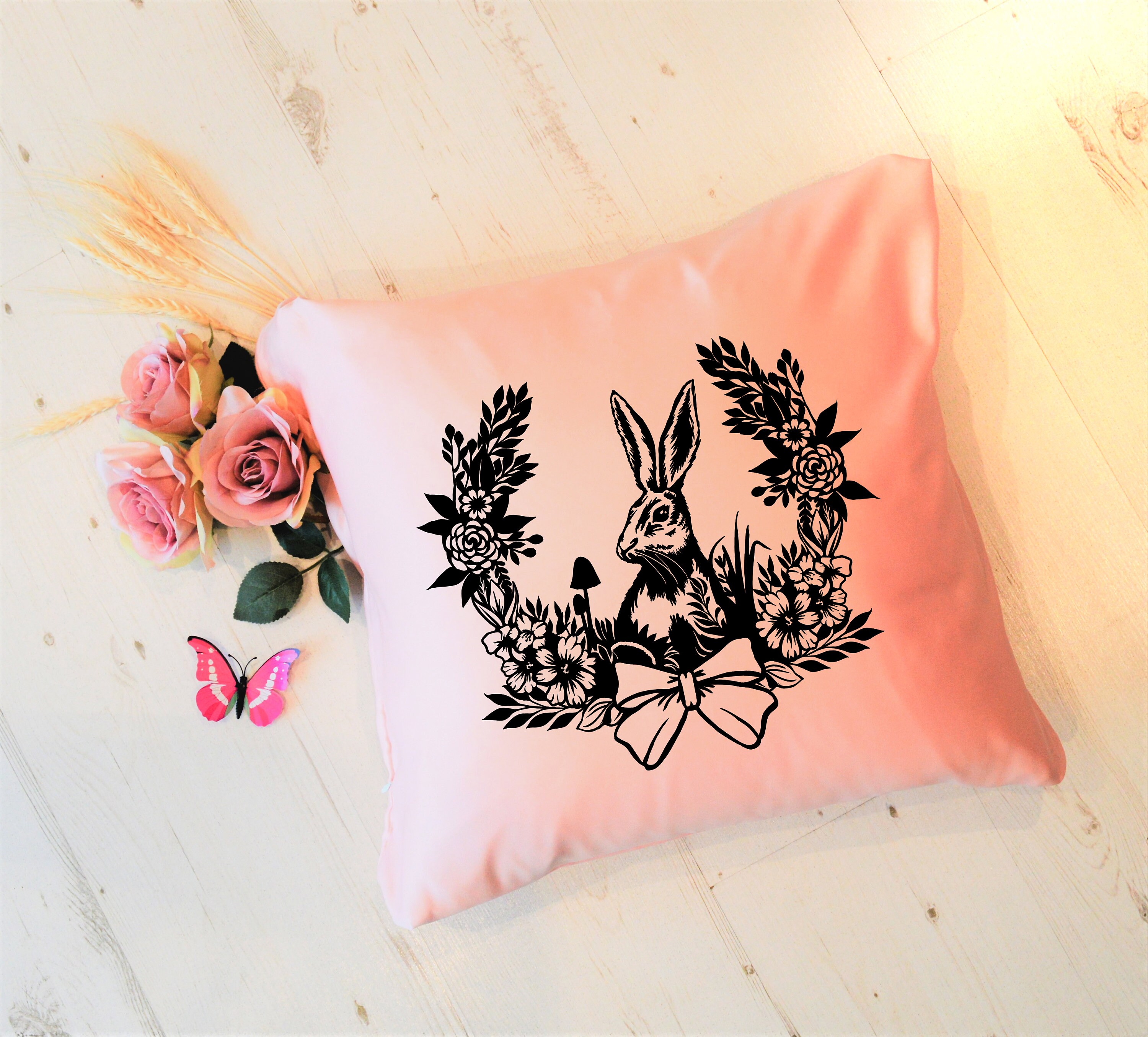 Hare SVG / Nature SVG / Floral Wreath Svg / Cricut Cutting File / Pdf ...