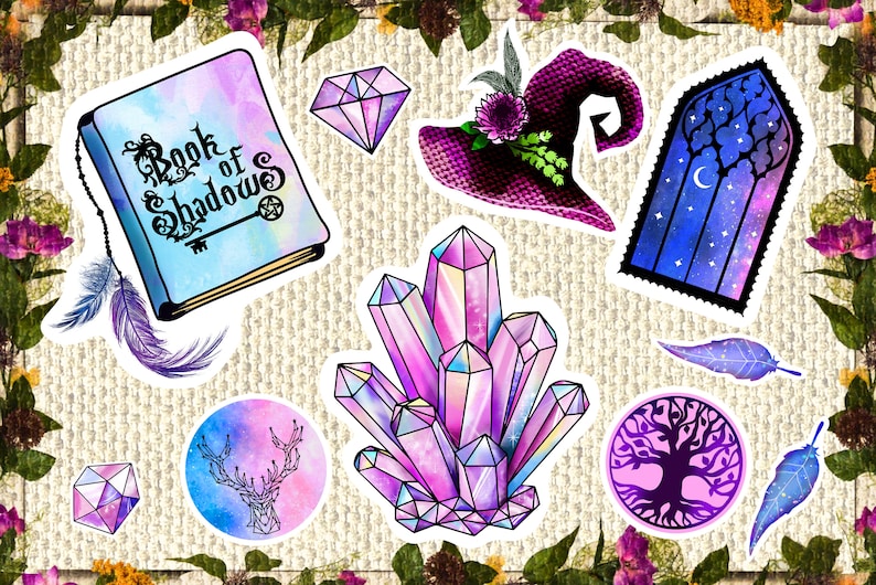 Witchy Printable Stickers PNG Bundle for Cricut / Digital - Etsy