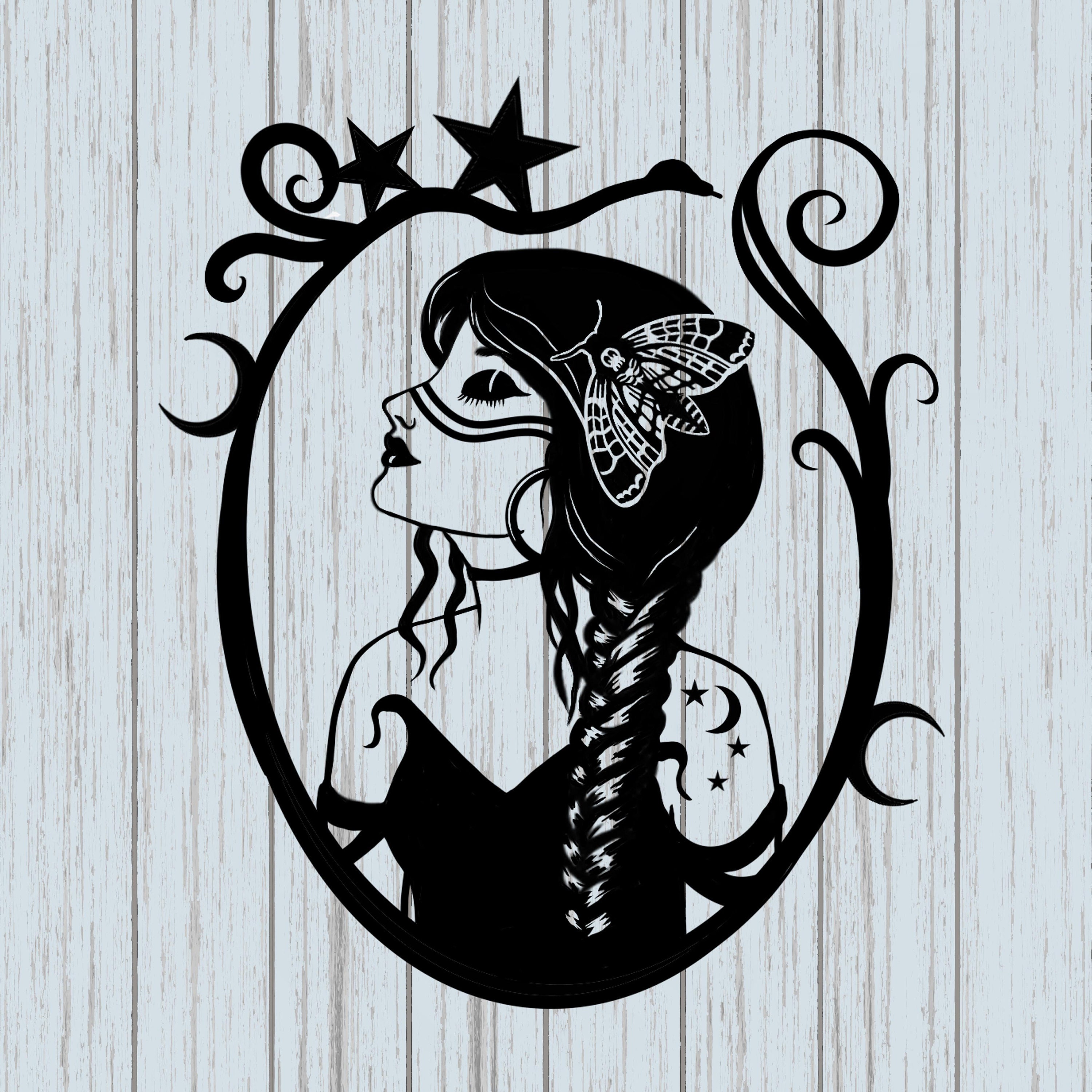 Goth girl SVG / girl SVG / death moth SVG / gothic svg / jpg / | Etsy