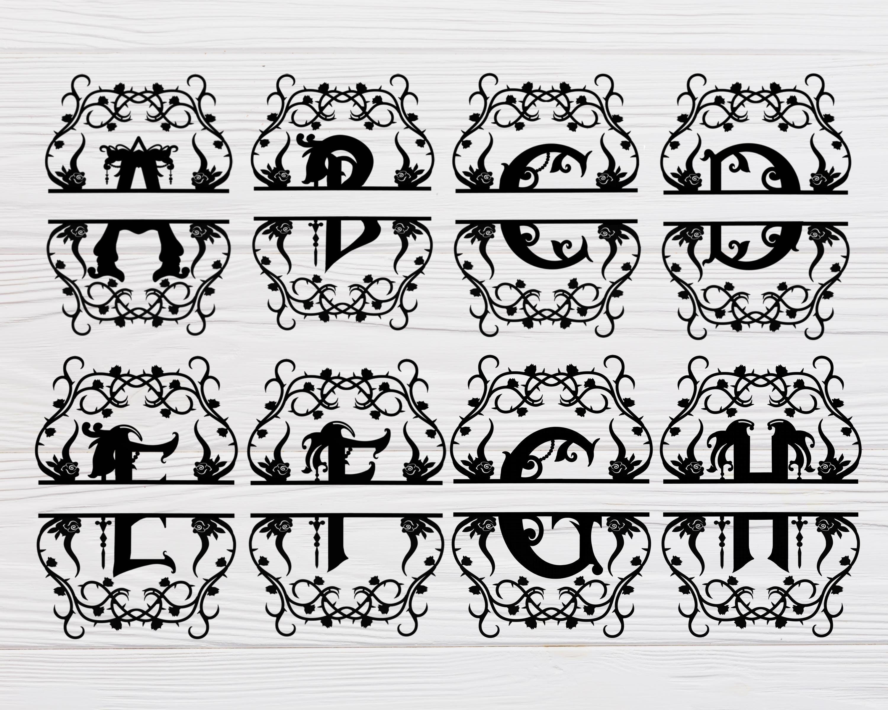 Split Letter Monogram SVG / Monogram Bundle SVG / Alphabet SVG | Etsy