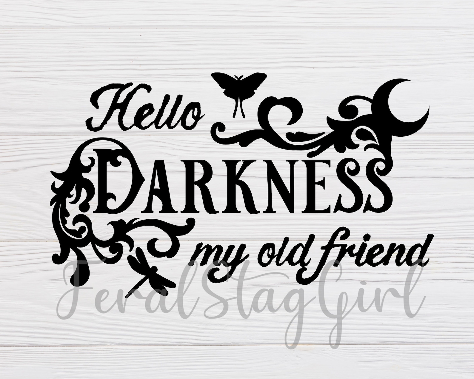 Hello Darkness SVG / Gothic Svg / Witchy Svg / Pdf / Png / Cricut ...