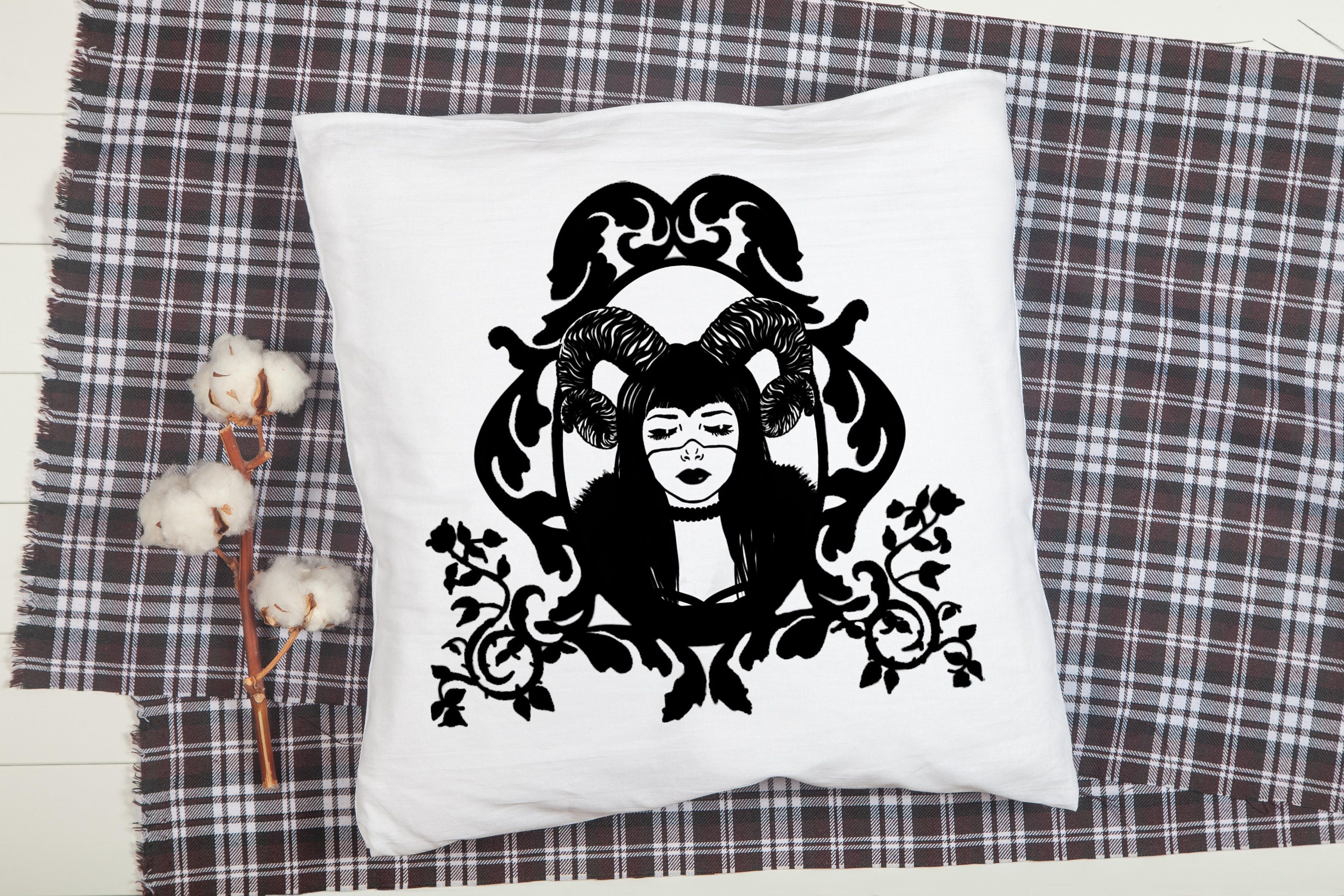 Goth Girl SVG / Antlers SVG / Girl SVG / Gothic Svg / Fantasy Svg / Pdf ...