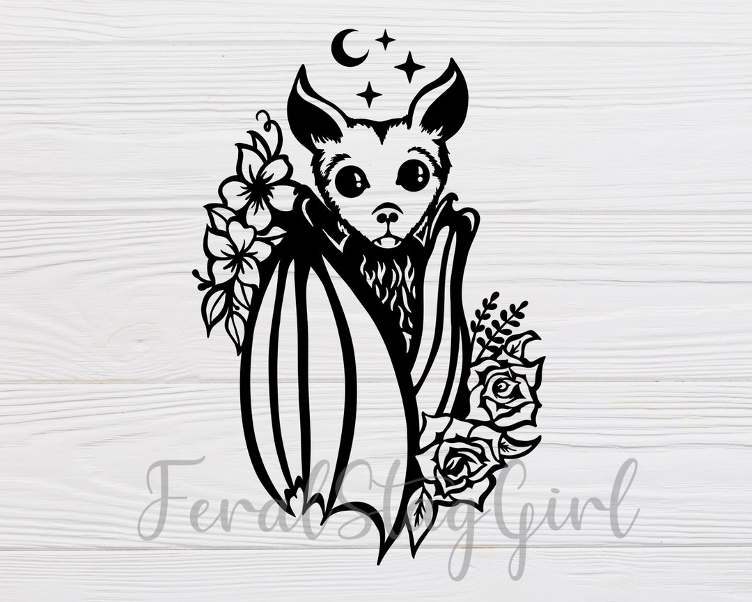 Bat SVG / Gothic SVG / Cute Animal SVG / Cricut Cutting File / Pdf ...