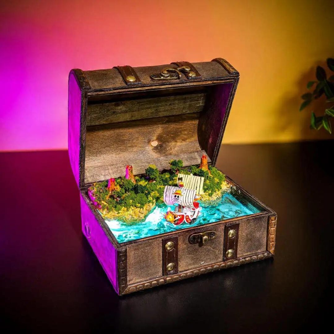 S.un.ny Pirates Box Lamp, Ocean Pirate Ship in Light Box, Epoxy Resin ...