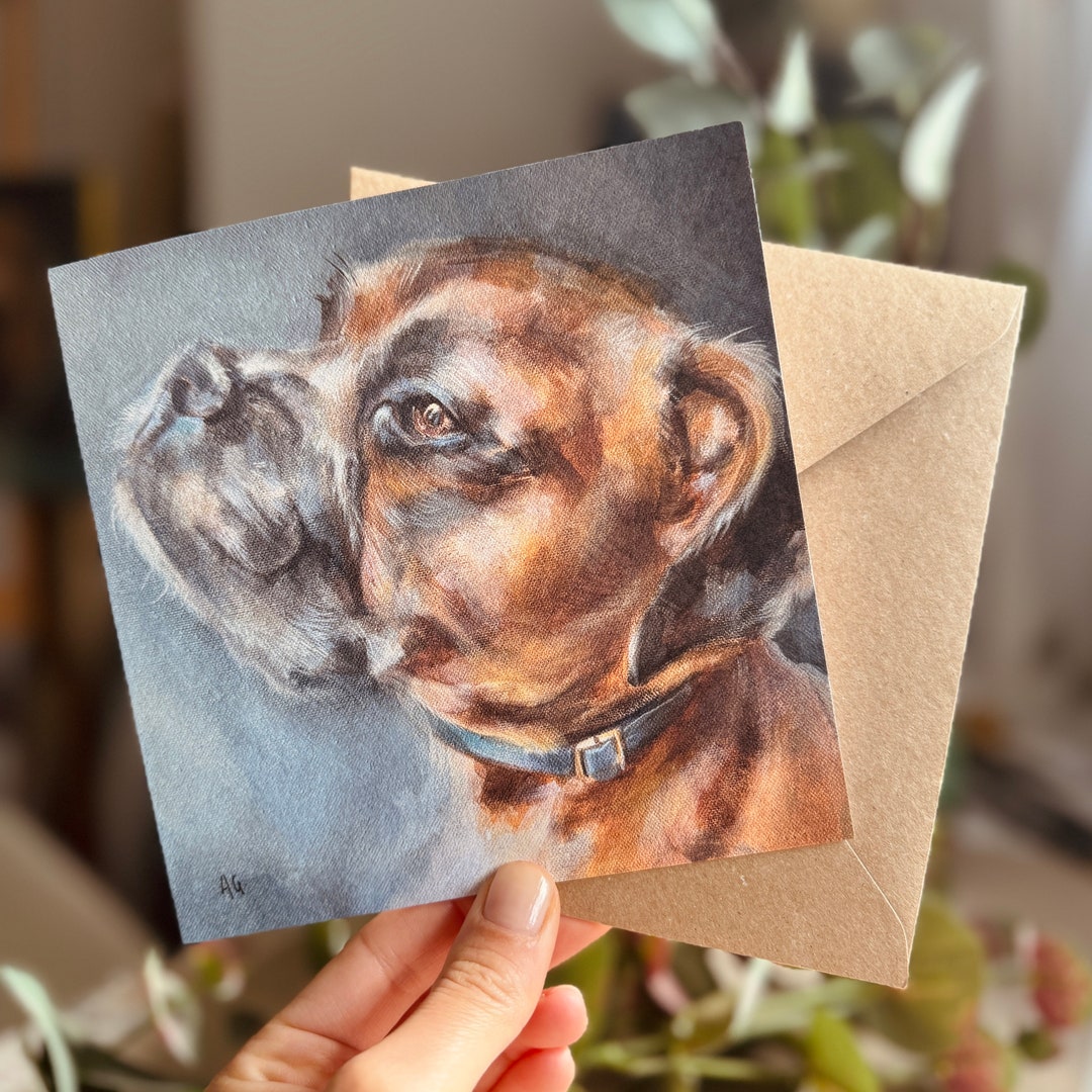 Boxer Dog Card Dog Greetings Card Dog Lovers Card Blank Inside - Etsy