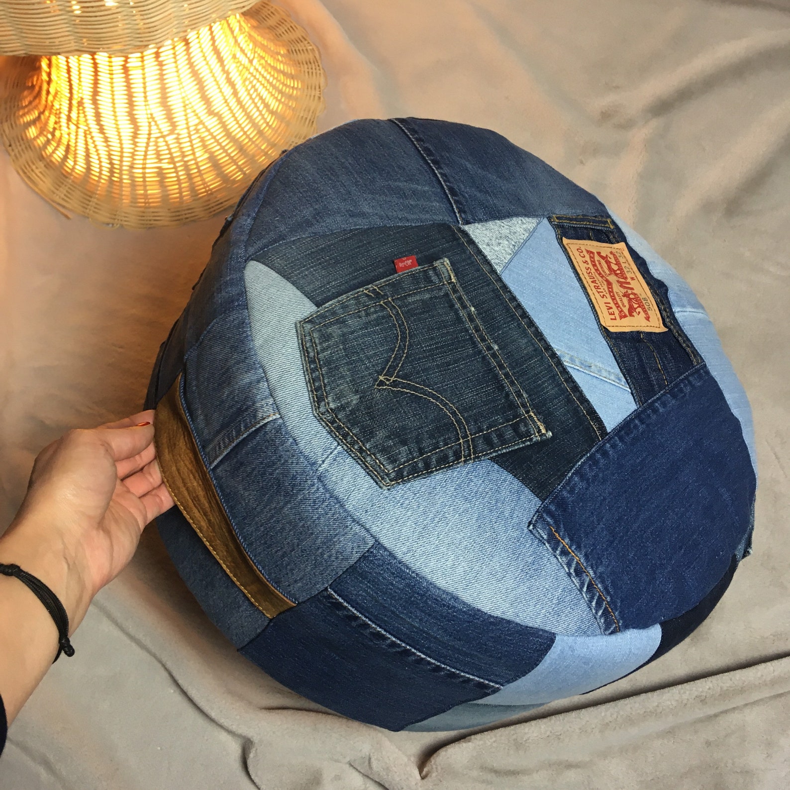 Floor Seating, Denim Pouf, Denim Floor Pouf, Pouf Ottoman, Denim ...