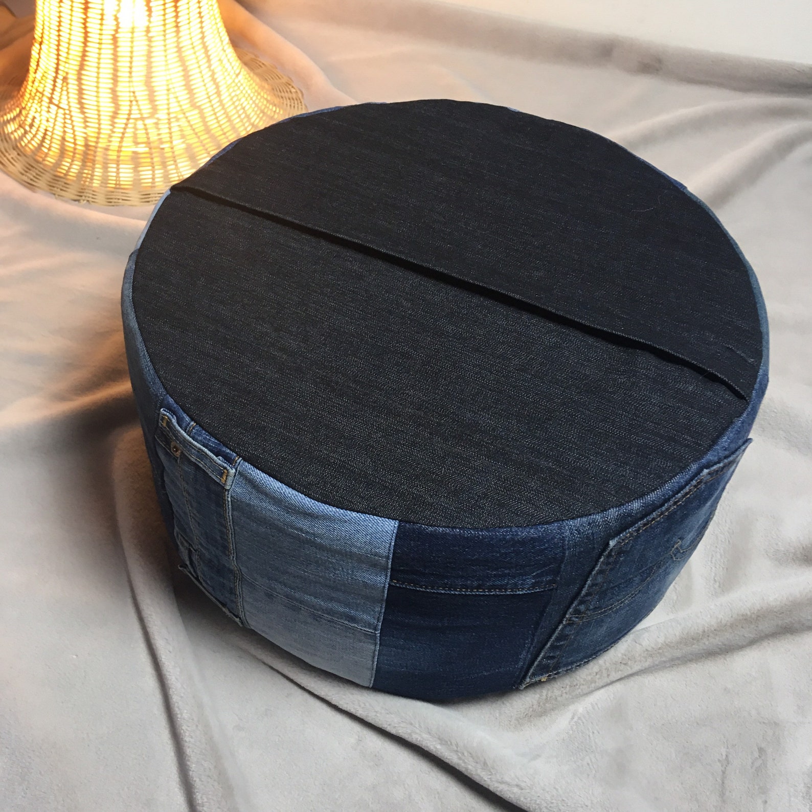 Floor Seating, Denim Pouf, Denim Floor Pouf, Pouf Ottoman, Denim ...