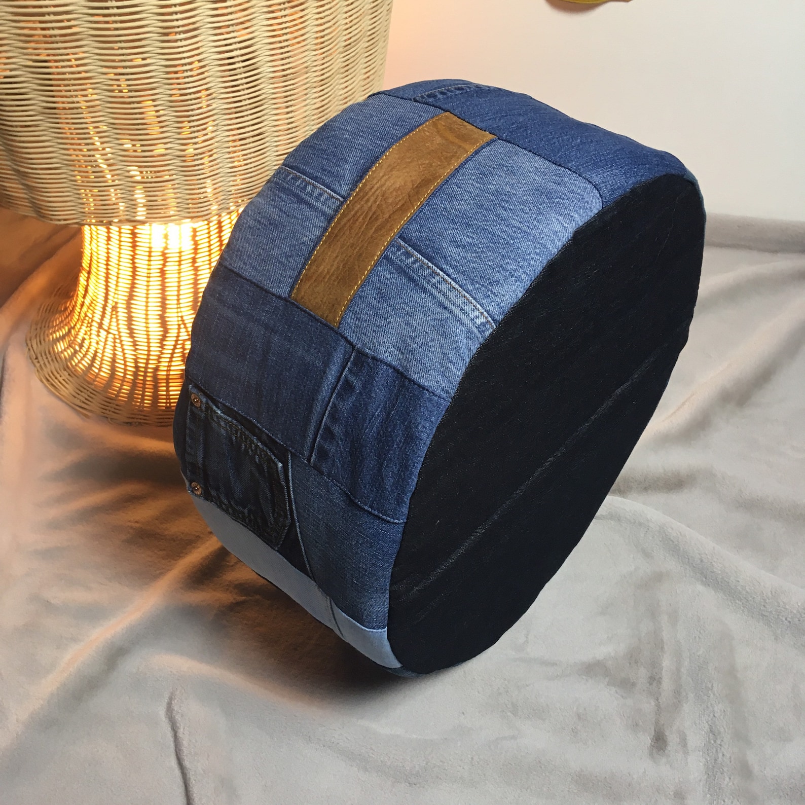Floor Seating, Denim Pouf, Denim Floor Pouf, Pouf Ottoman, Denim ...