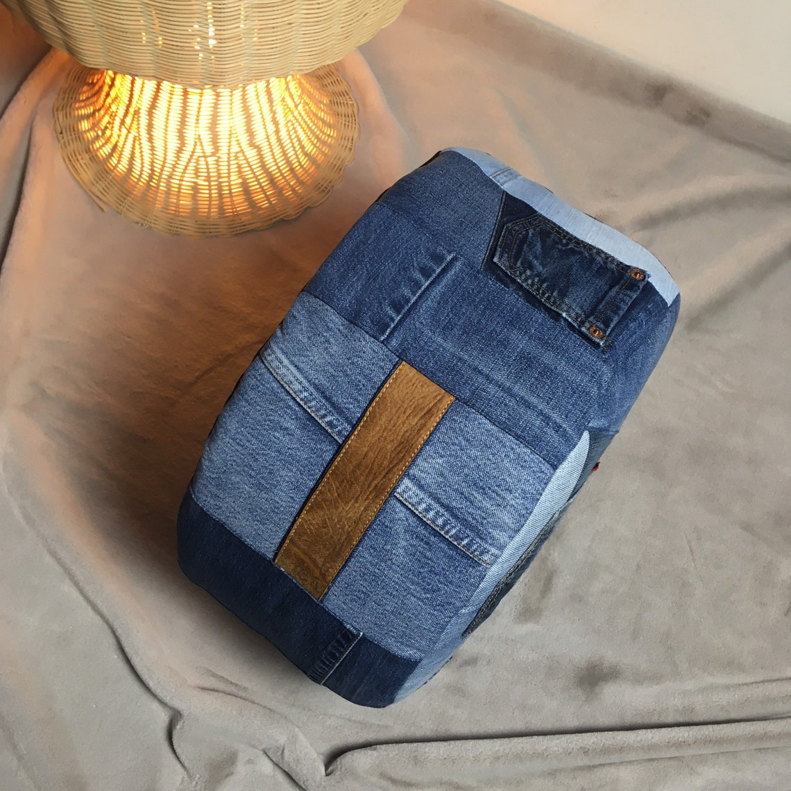 Floor Seating, Denim Pouf, Denim Floor Pouf, Pouf Ottoman, Denim ...
