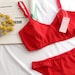 Red Comfortable Underwear Set / Red Organic Cotton Lingerie Set / Red ...