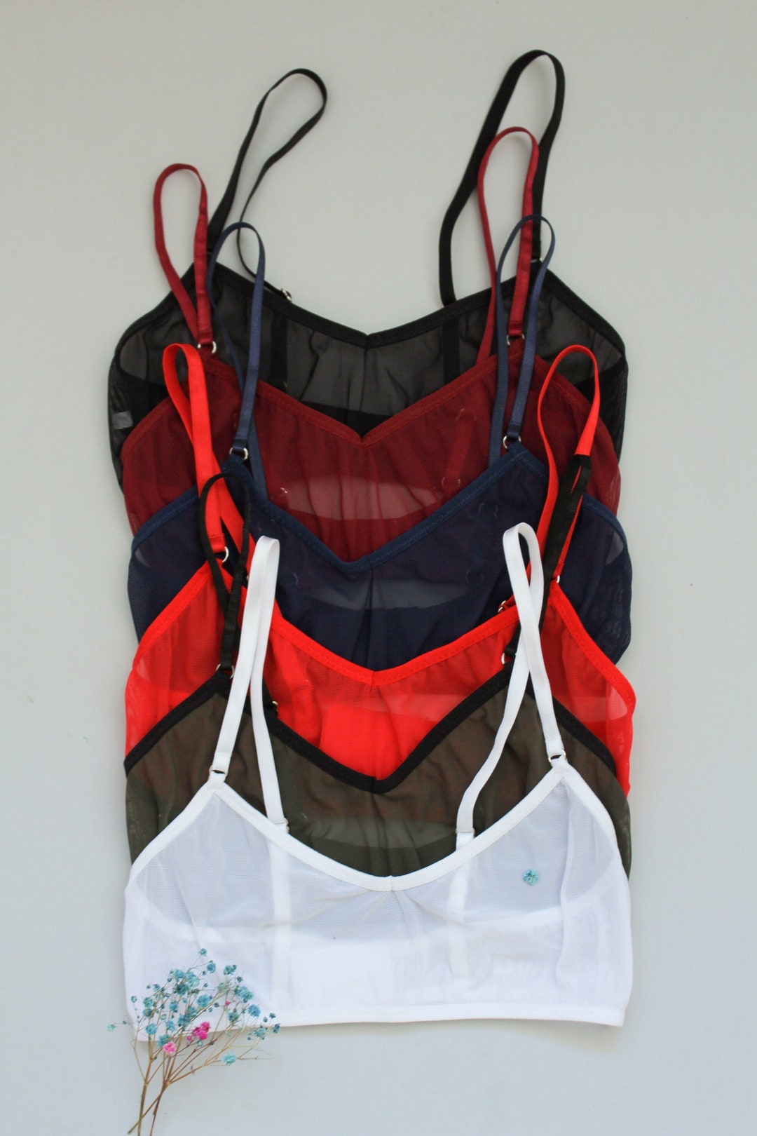 Mesh See Through Bra Set, Sheer Mesh Bralette, Transparent Lingerie ...